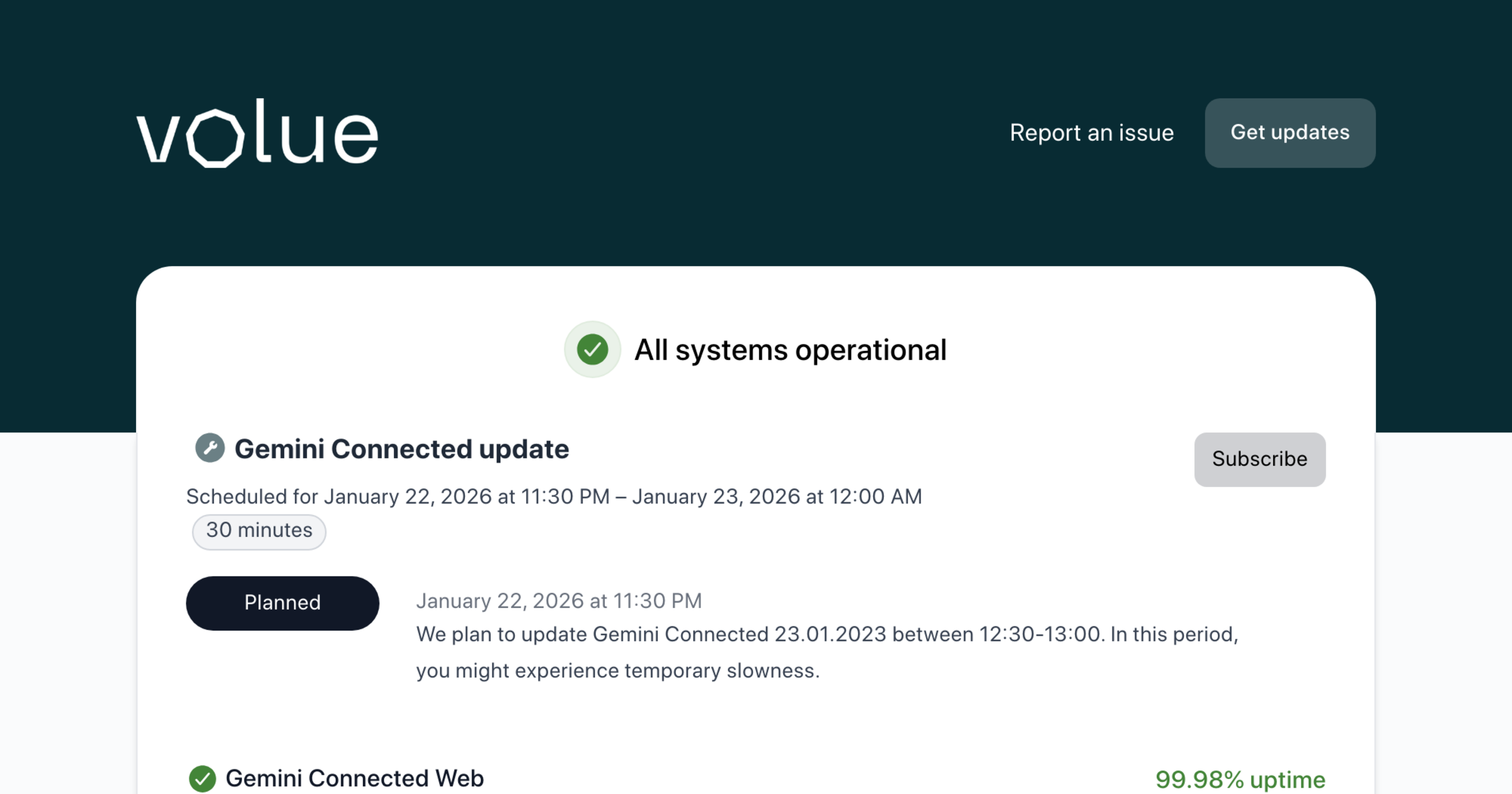 Gemini Connected - Status